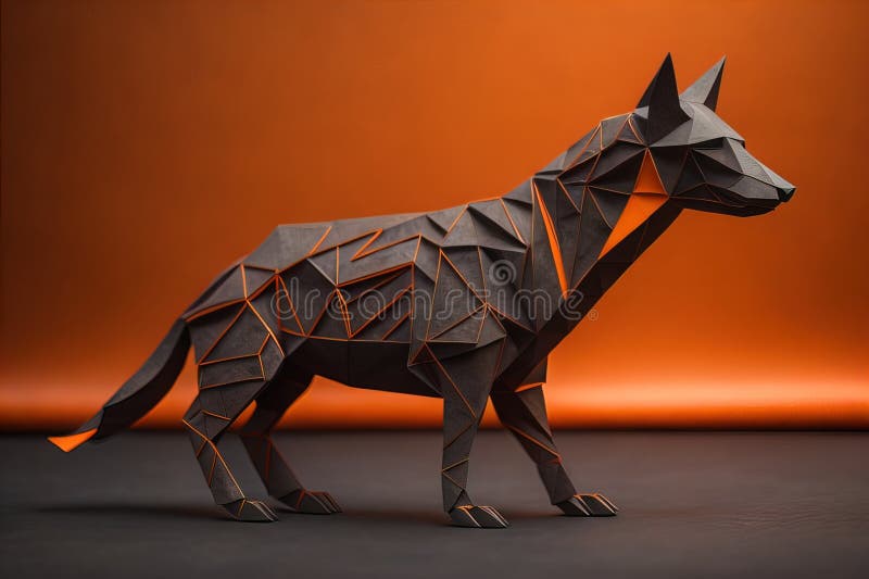 Paper Origami Animal Isolated on Solid Color Background. Ai Generative ...