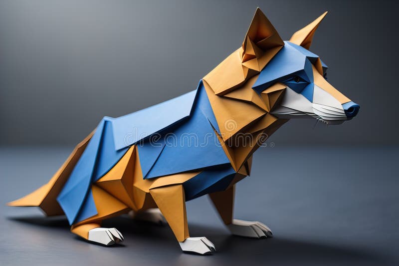 Paper Origami Animal Isolated on Solid Color Background. Ai Generative ...