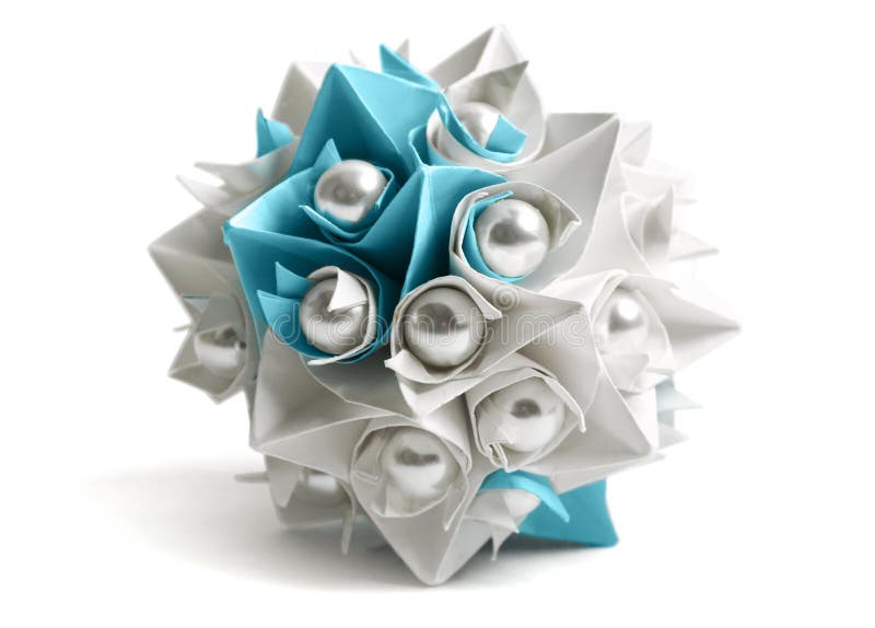 Paper Origami Ball with Pearl, Decor Element Stock Photo - Image of ...