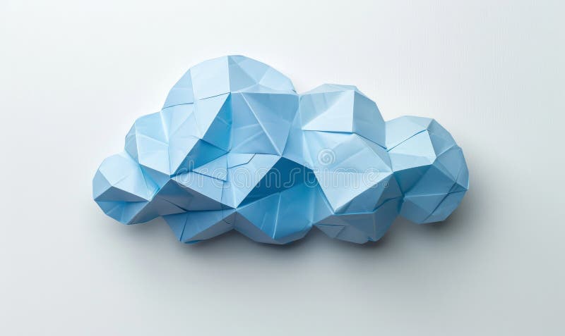 Paper origami cloud stock illustration. Illustration of summer - 312961803