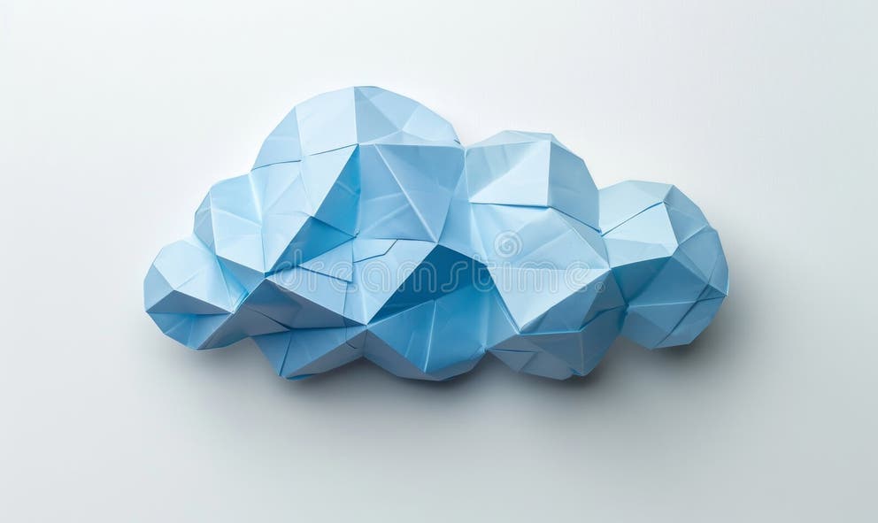 Paper origami cloud stock illustration. Illustration of summer - 312961803