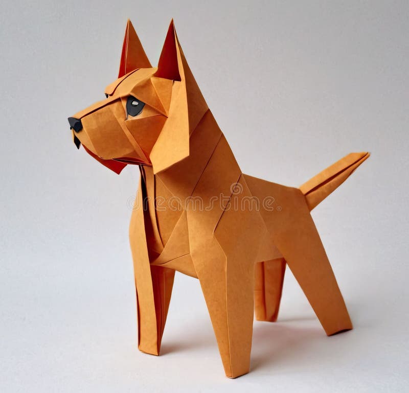 Paper Origami Dog. Volumetric Figures. Stock Illustration ...