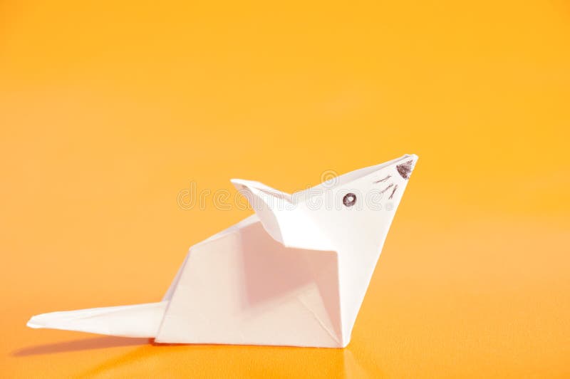 Paper origami mouse stock photo. Image of rodent, color - 84370082
