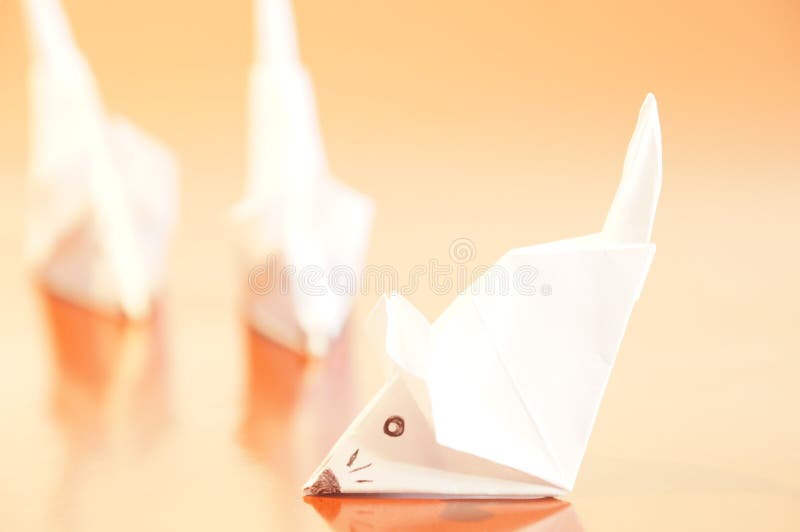 Paper origami mouse stock photo. Image of white, mammal - 84373990