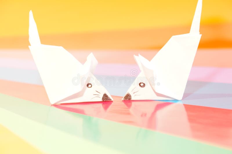 Paper origami mouse stock image. Image of white, background - 84375339