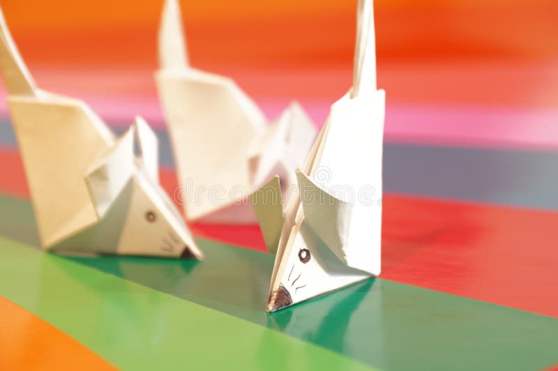 Paper origami mouse stock photo. Image of white, background - 84376648