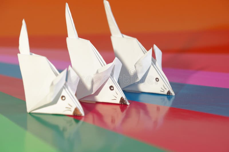 Paper origami mouse stock photo. Image of hobby, paper - 84377612