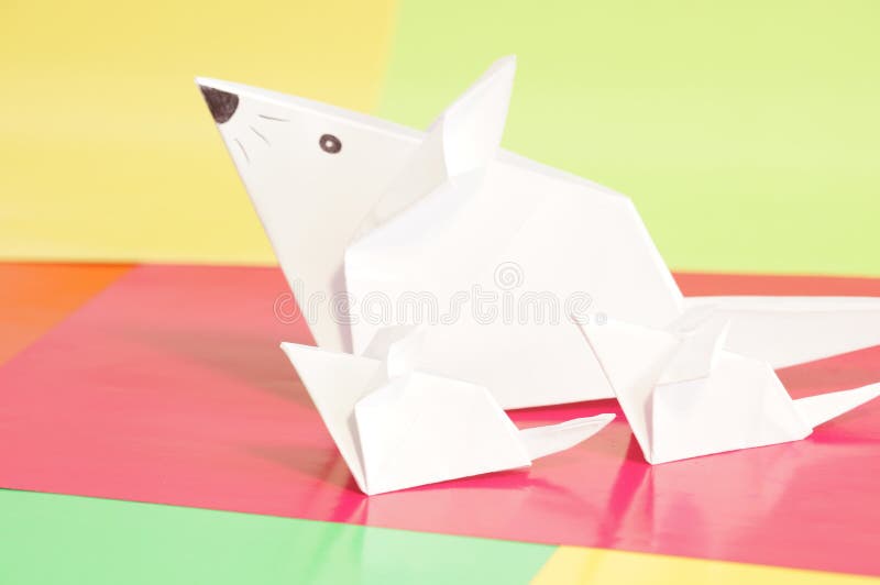 Paper origami mouse stock image. Image of colorful, animal - 84369659