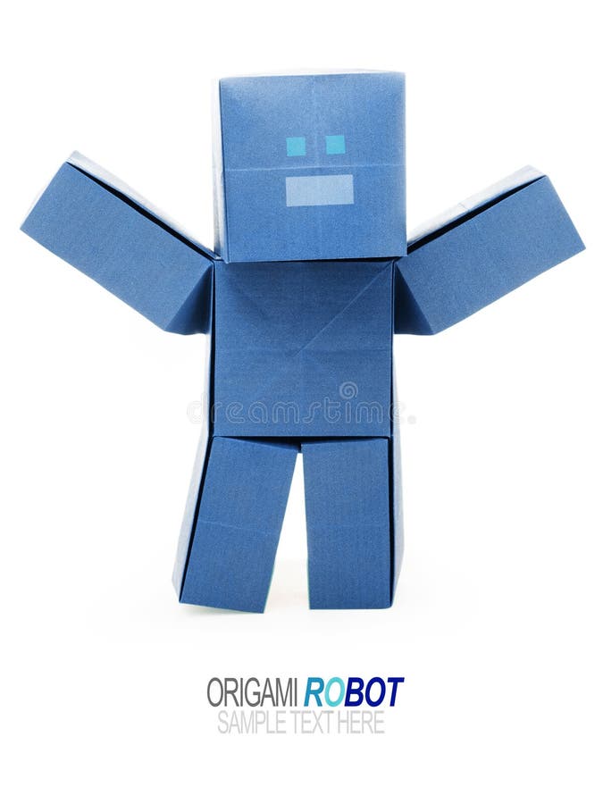 Paper origami robot stock photo. Image of artificial - 85572272
