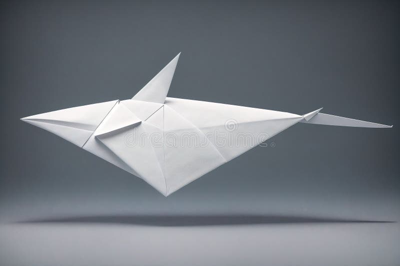 A paper origami shark. stock photo. Image of long, folding - 313747962