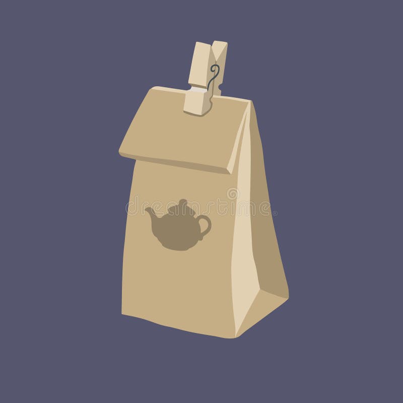 Paper Pack of Tea Hand Drawn Vector Illustration Stock Vector ...