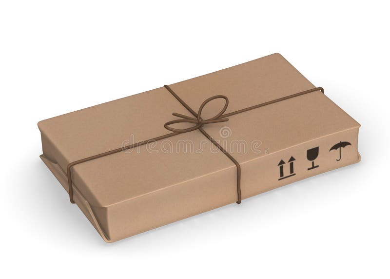 Paper package - flat stock illustration. Illustration of shipment ...