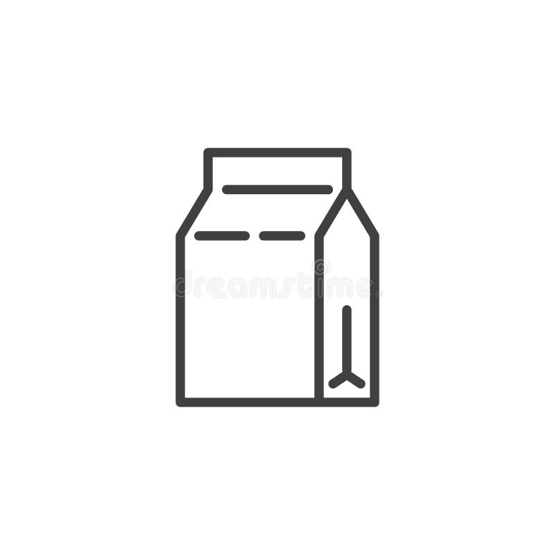 Milk Packet Filled Outline Icon Stock Vector - Illustration of single ...