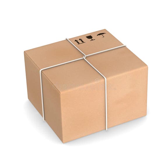 Paper package with string stock illustration. Illustration of render ...