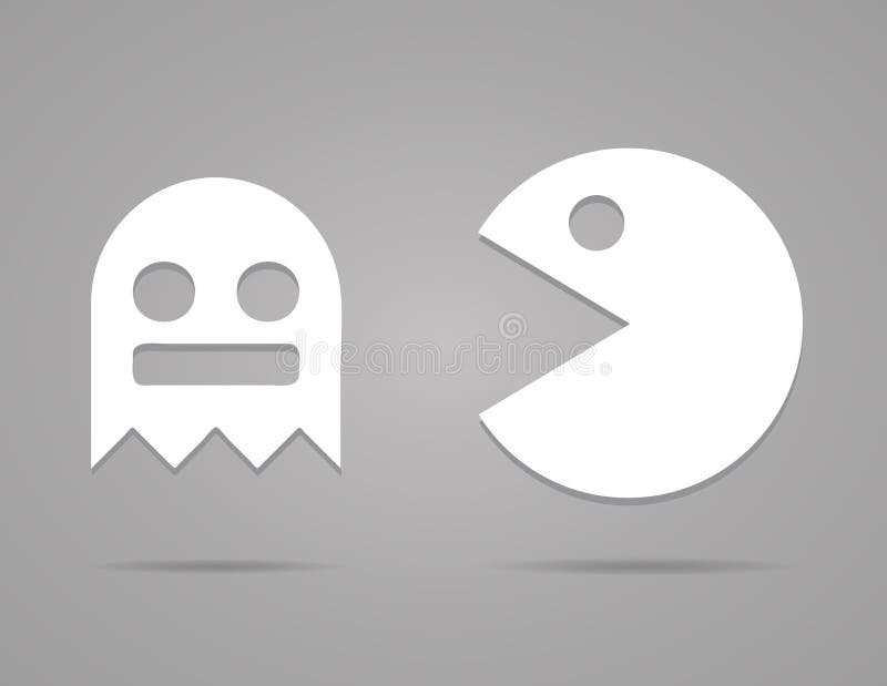 Paper Pacman, Ghosts, 8bit Retro Game Icons Set Editorial Stock Image ...
