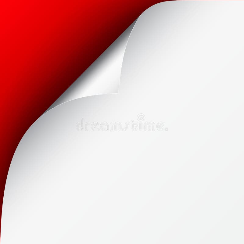 Paper Page with Curled Corner and Shadow. Template for Your Design ...