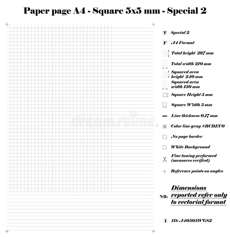 Graph Paper Cyan Color on A4 Sheet Size Stock Illustration ...