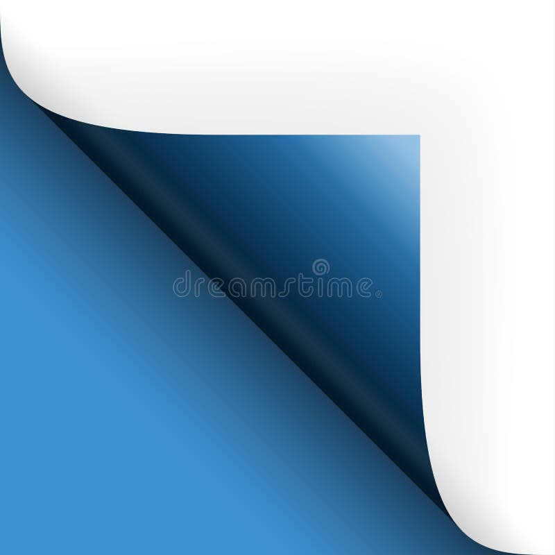 Paper / Page Turning Over Bottom Left Blue Stock Vector - Illustration ...