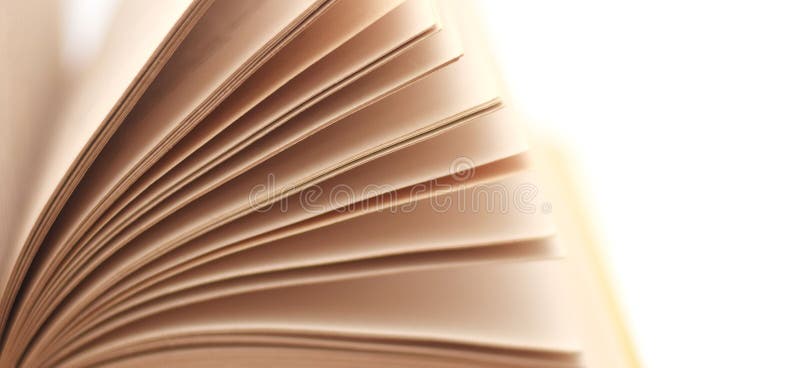 Paper Pages of Opened Book Closed Up Isolated on White Stock Photo ...