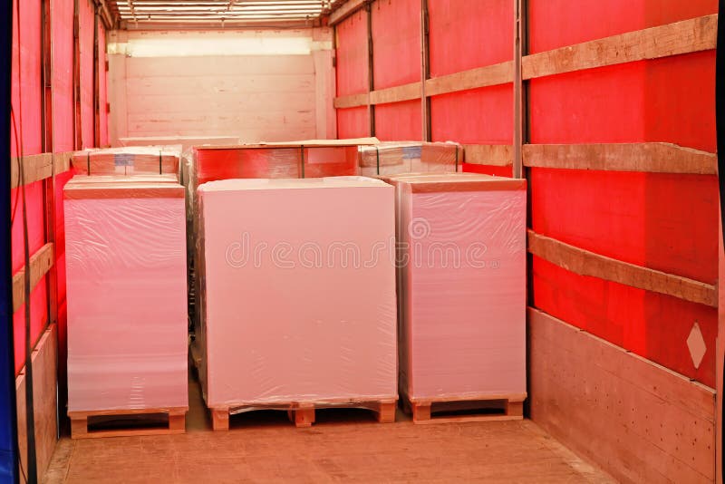 Paper Pallets Truck stock image. Image of delivering - 175527451