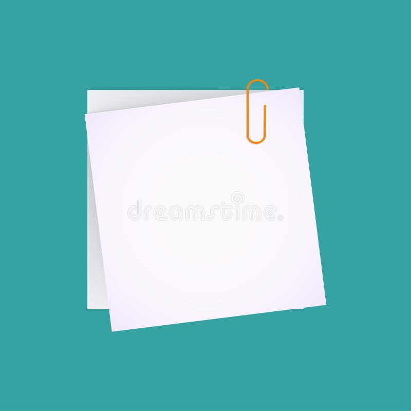 Paper and paper clip stock vector. Illustration of notebook - 75947430