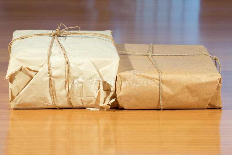 Paper parcel stock image. Image of pack, label, knot - 53591523