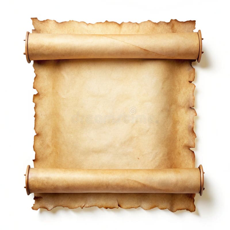 Paper or Parchment Horizontal Scrolls Set Isolated on White Stock ...