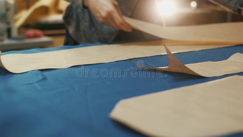 Paper Pattern on the Table. the Dressmaker S Work Process Stock Video ...