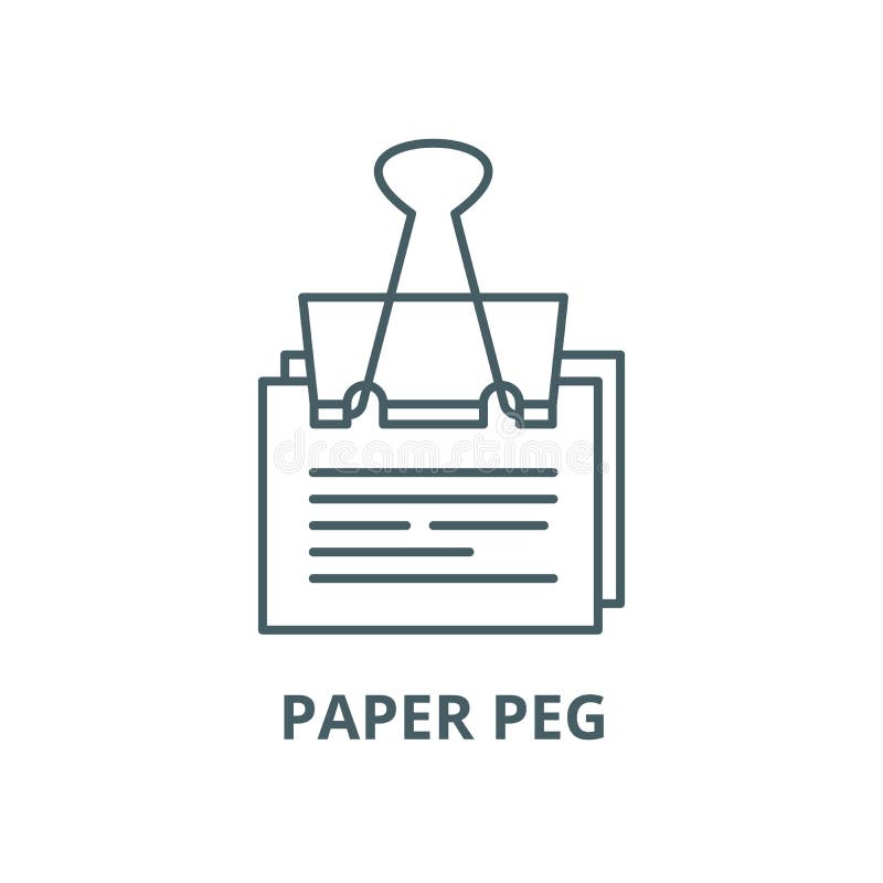 Paper Peg Vector Line Icon, Linear Concept, Outline Sign, Symbol Stock ...