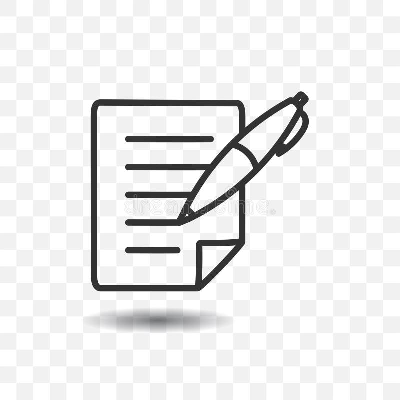 Paper and pen icon. stock vector. Illustration of black - 107930748