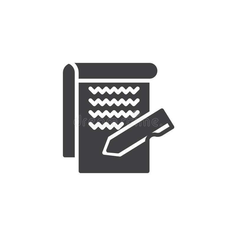 Paper and pen vector icon stock vector. Illustration of pencil - 112451019