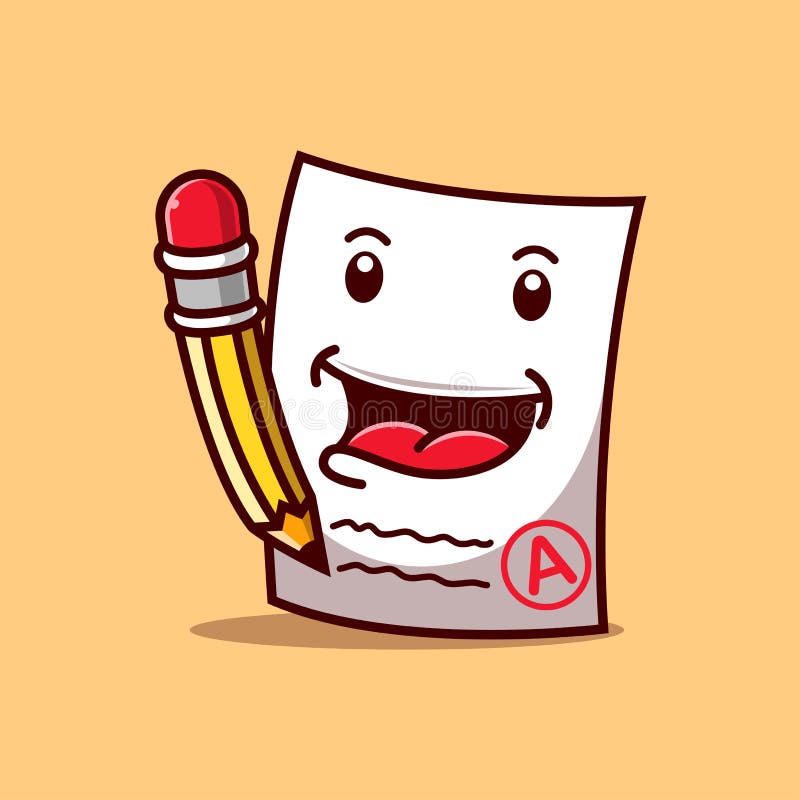 Paper and pencil cartoons stock illustration. Illustration of vintage ...