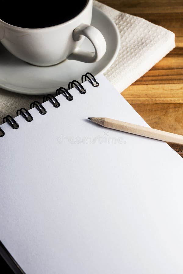 Paper, pencil and coffee stock image. Image of document - 37001367