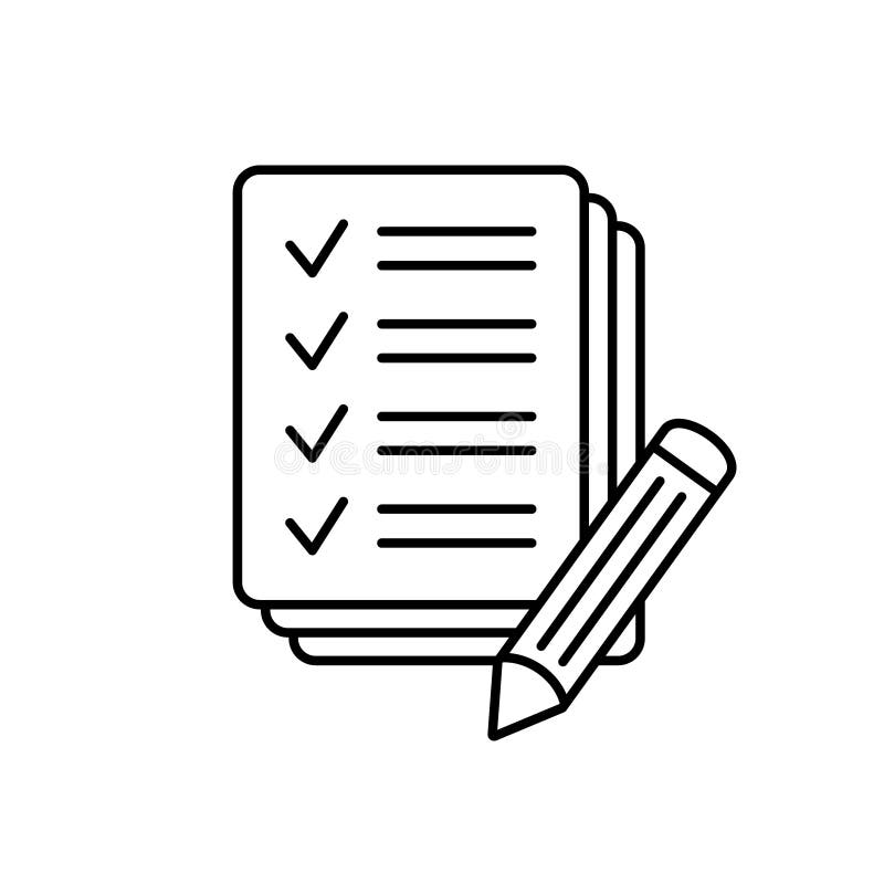 Paper Document with Check Mark Icon, Paper with Pencil Icon. Paper with ...