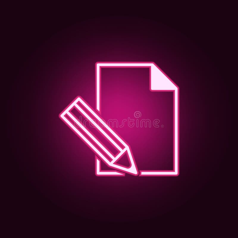 Neon Pencil Paper Icons Stock Illustrations – 177 Neon Pencil Paper ...