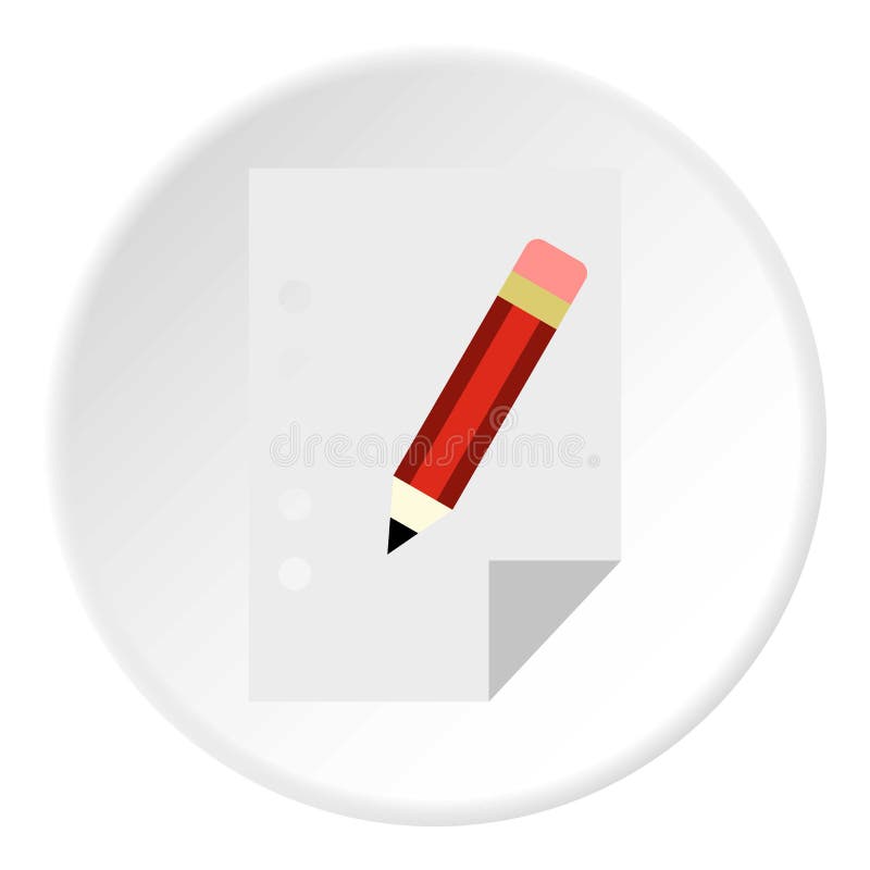 Paper and Pencil Icon, Flat Style Stock Vector - Illustration of ...