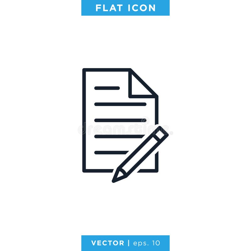 Paper and Pencil Icon Vector Logo Design Template. Document Icon Stock ...