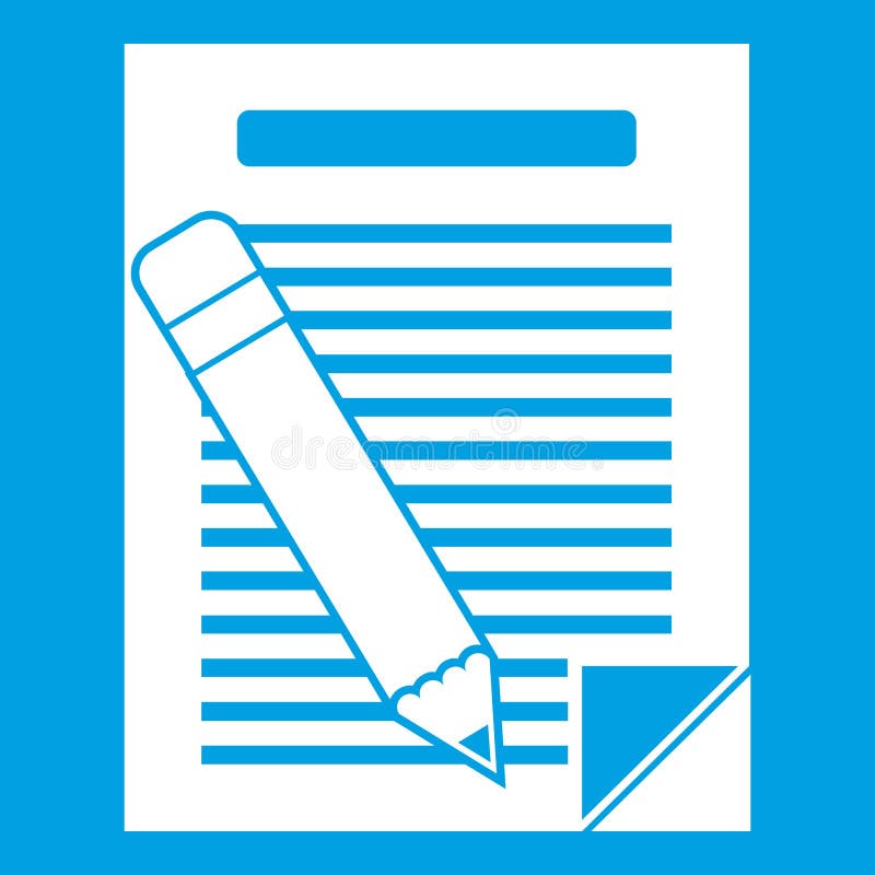 Paper and Pencil Icon White Stock Vector - Illustration of page ...