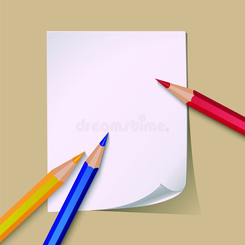 Paper and pencils stock vector. Illustration of opinion - 34442710