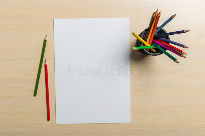 Paper with pencils stock photo. Image of draft, blank - 56987290