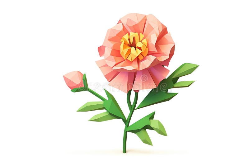 Paper Peony Flower Origami Guide with Pink Paper Stock Image - Image of ...