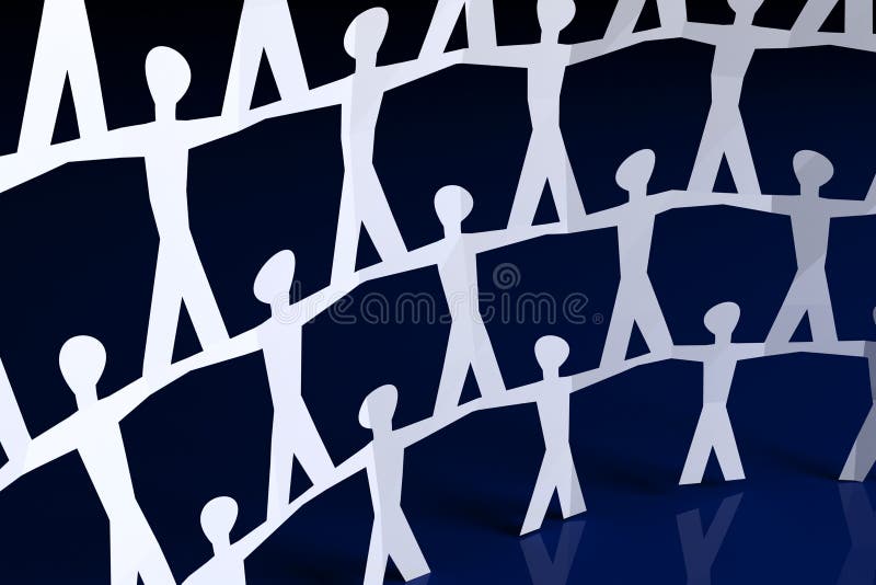 Paper people cut outs stock illustration. Illustration of community ...