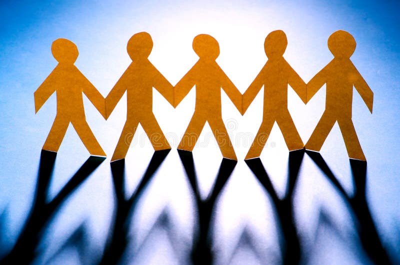 Caring paper chain people stock photo. Image of harmony - 4555208