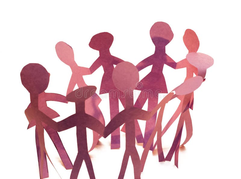 Paper chain people stock image. Image of group, hands - 5791629