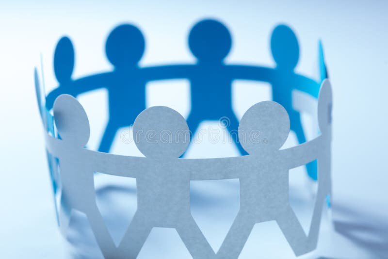 Paper people chain stock image. Image of care, light - 143492997
