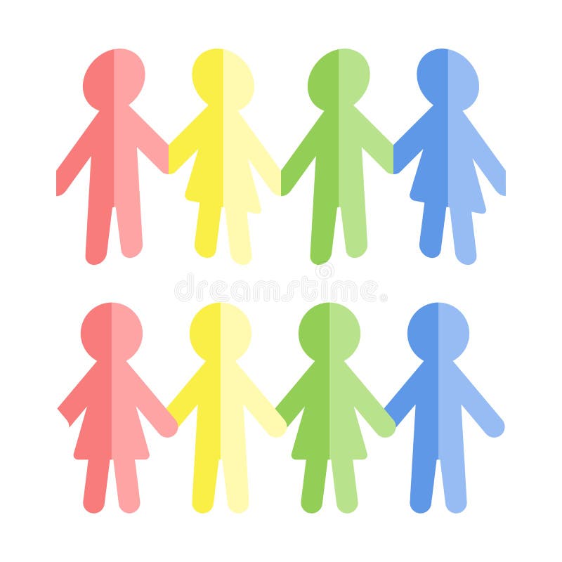 Paper People Semi Circle Vector Stock Vector - Illustration of element ...