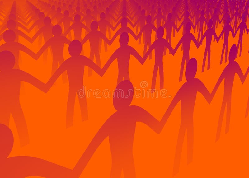 Paper people cut outs stock illustration. Illustration of community ...