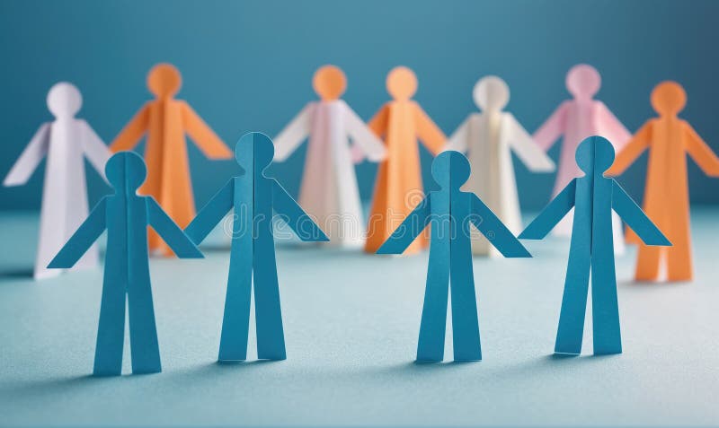 Paper People of Different Colors Stand Together, Creating a Sense of ...
