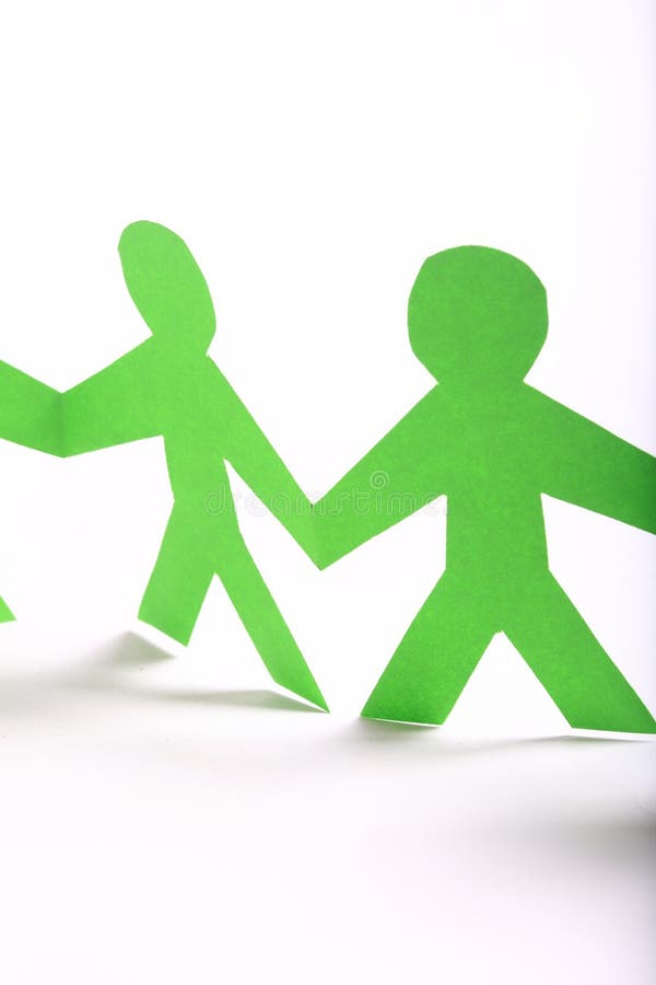 Paper Doll Cut Outs Hanging Stock Image - Image of relationship, hands ...