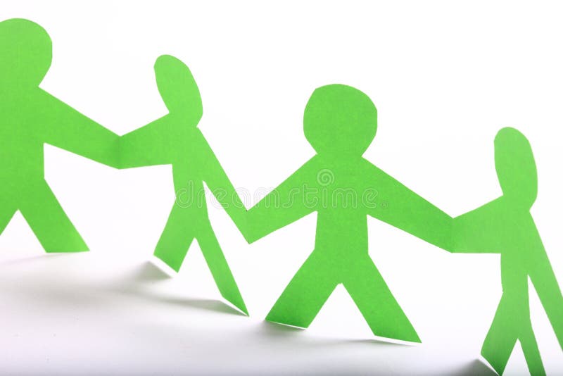 Paper people holding hands stock photo. Image of figures - 6248972